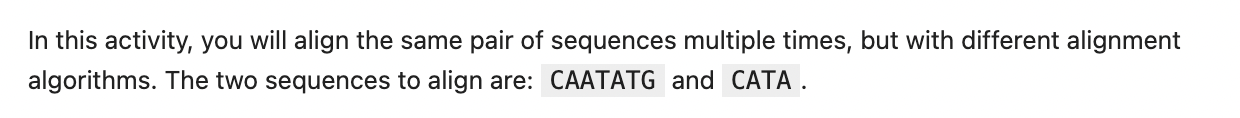 Solved In this activity, you will align the same pair of | Chegg.com