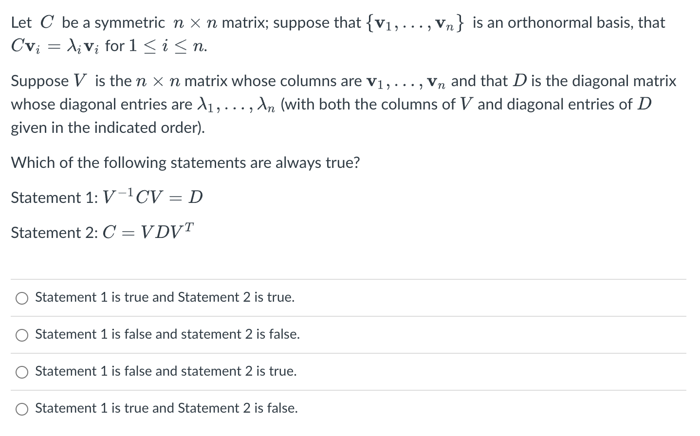 Solved Let C be a symmetric n×n matrix; suppose that | Chegg.com