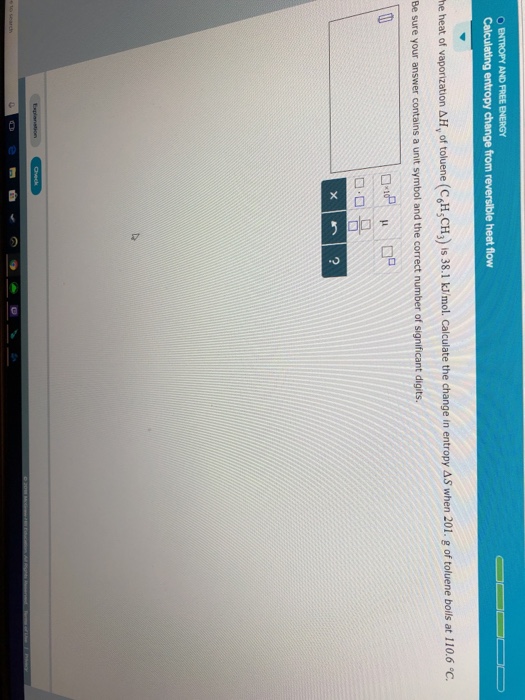 Solved ENTROPY AND FREE ENERGY Calculating entropy change | Chegg.com