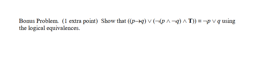 Solved Bonus Problem. (1 extra point) Show that | Chegg.com