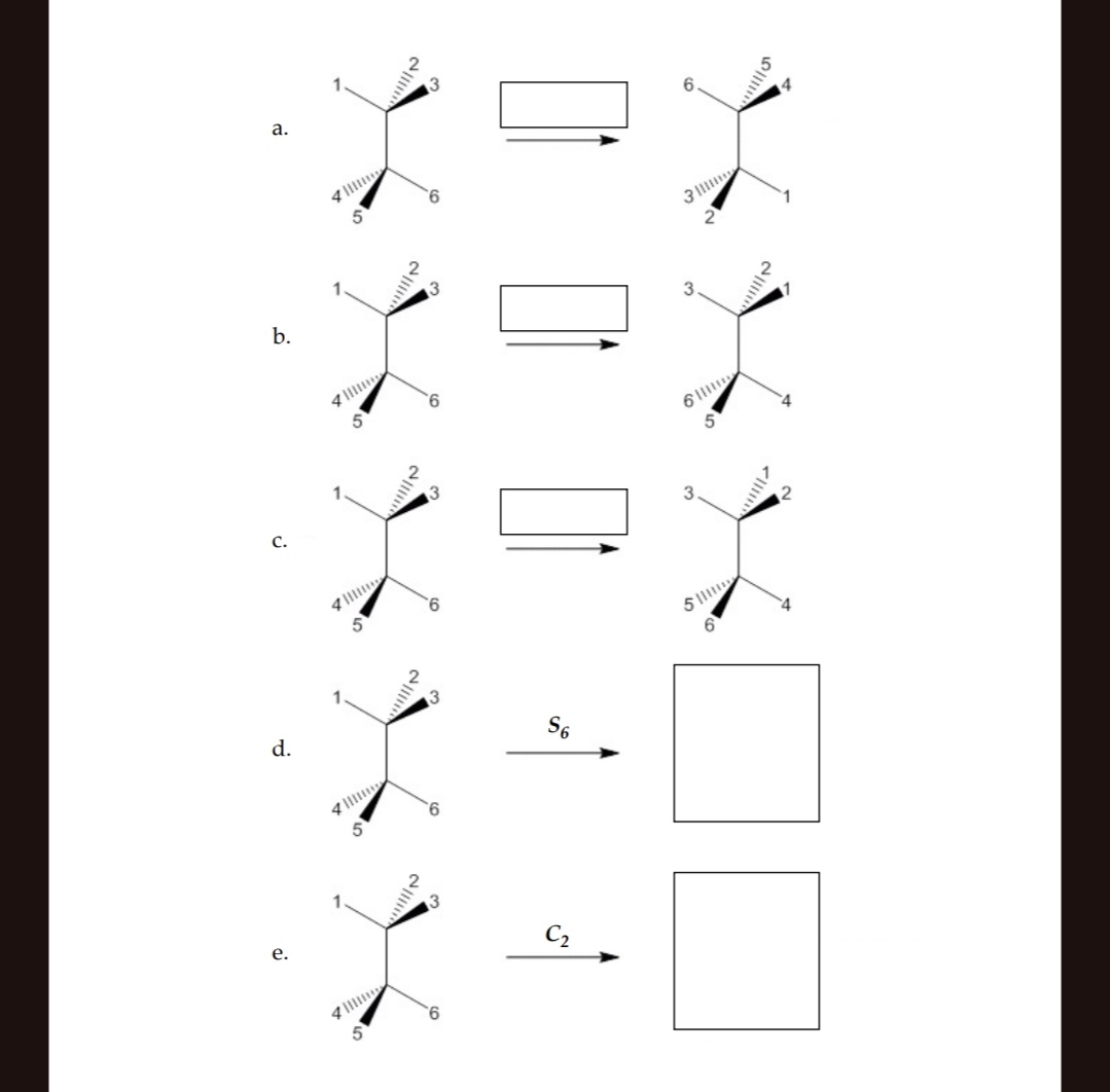 Solved Place the corresponding symmetry element or product | Chegg.com