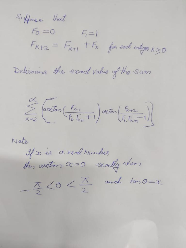Solved Suppase that F0=0F1=1Fk+2=Fk+1+Fk for each entegg k⩾0 | Chegg.com