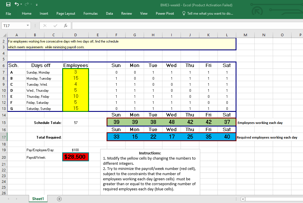 For employees working five consecutive days with two | Chegg.com