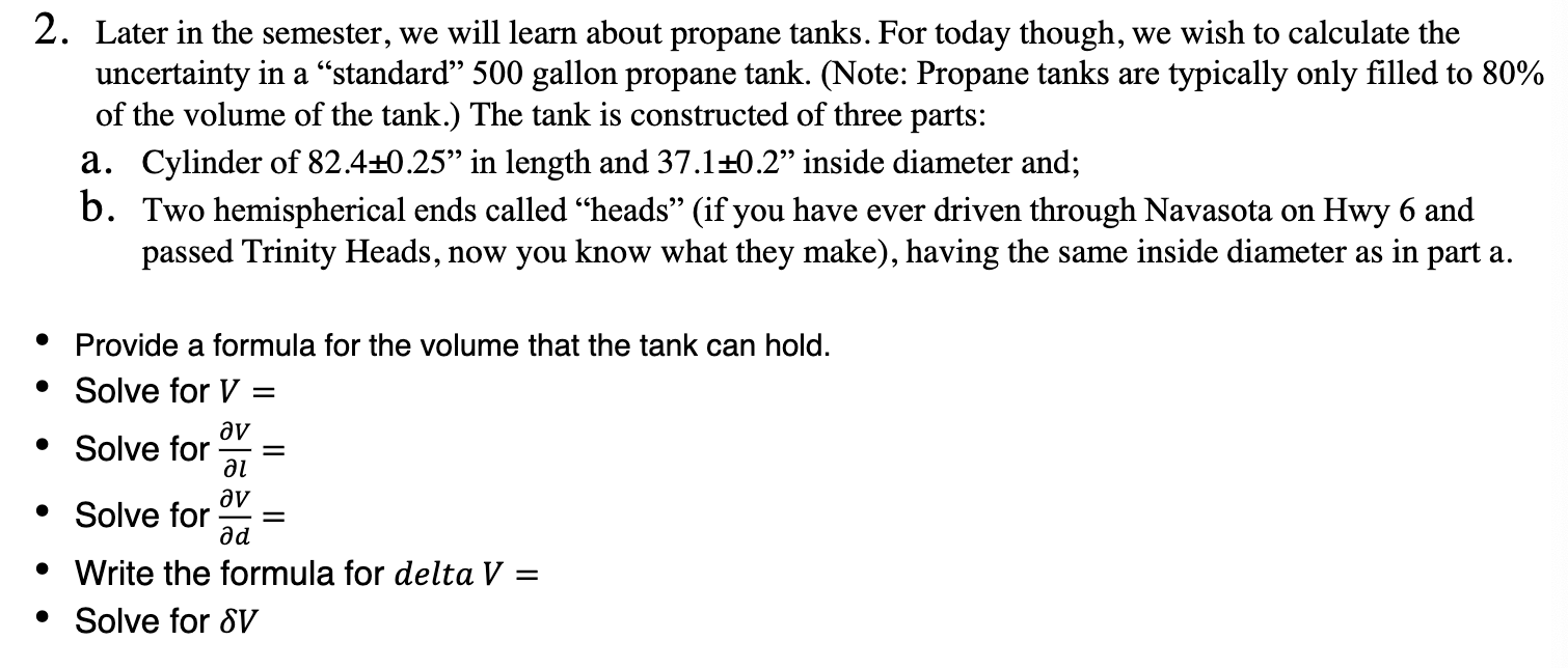 Solved 2. Later in the semester, we will learn about propane | Chegg.com