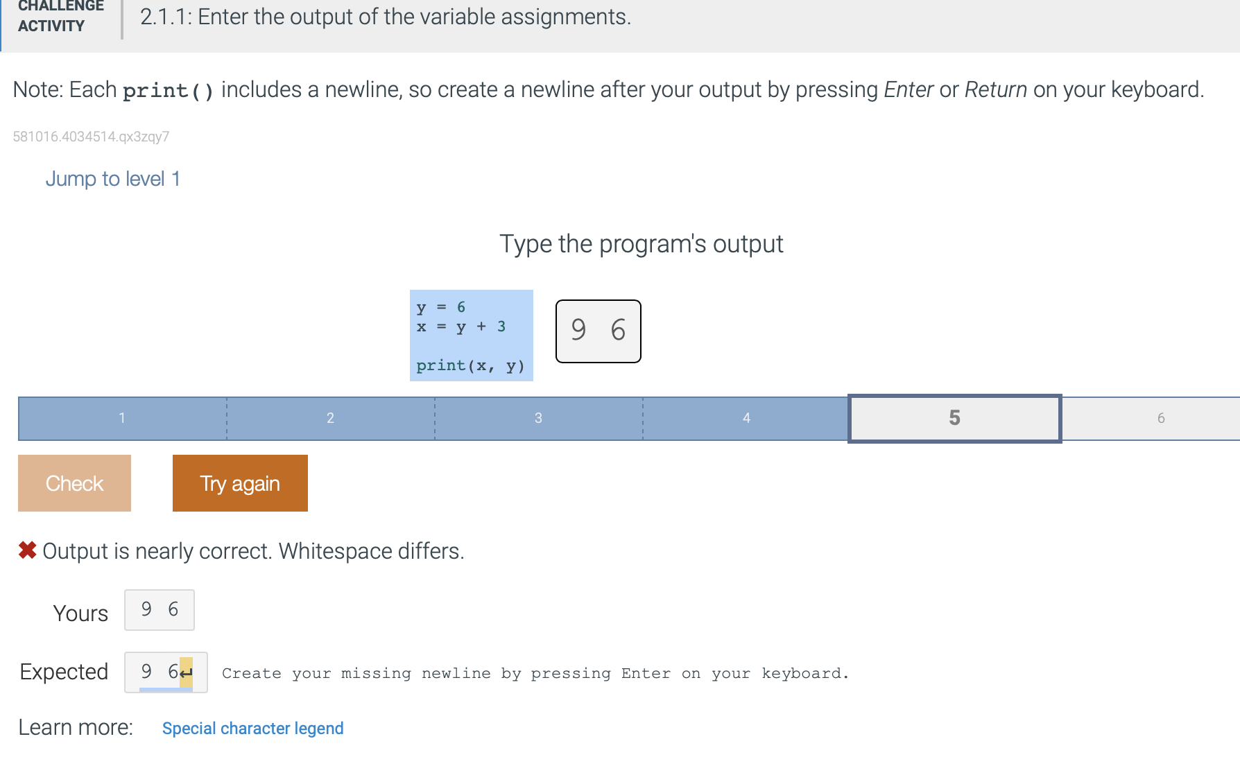 Solved 2.1.1: Enter the output of the variable | Chegg.com