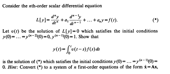 Consider The Nth order Scalar Differential Equation Chegg