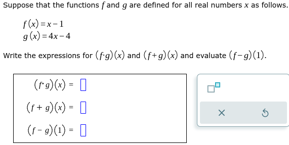 Solved Suppose that the functions f ﻿and g ﻿are defined for | Chegg.com