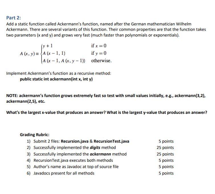 Solved For the following 2 parts create a class called | Chegg.com