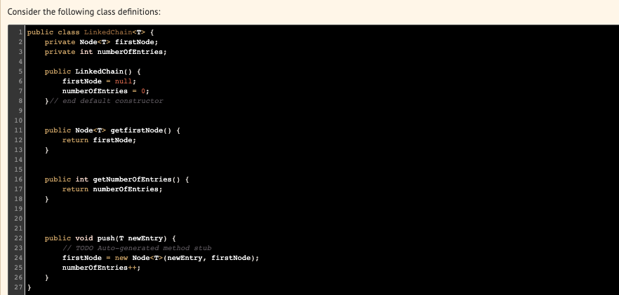 Solved Where Node is defined as: 1 public class Node { | Chegg.com