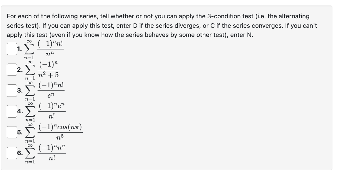 Solved For each of the following series, tell whether or not | Chegg.com