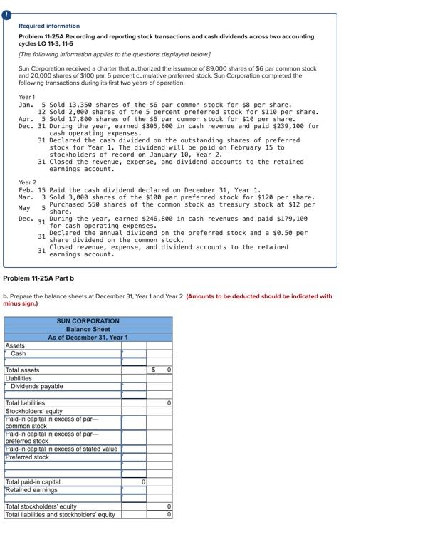 Solved Required information Problem 11-25A Recording and | Chegg.com