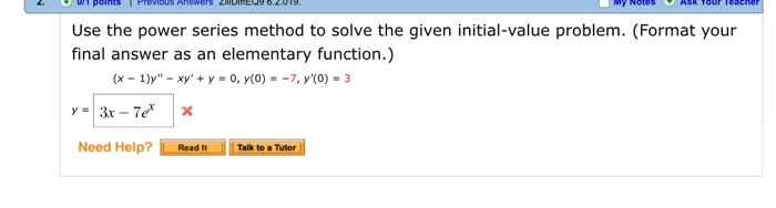 Solved Use the power series method to solve the given | Chegg.com