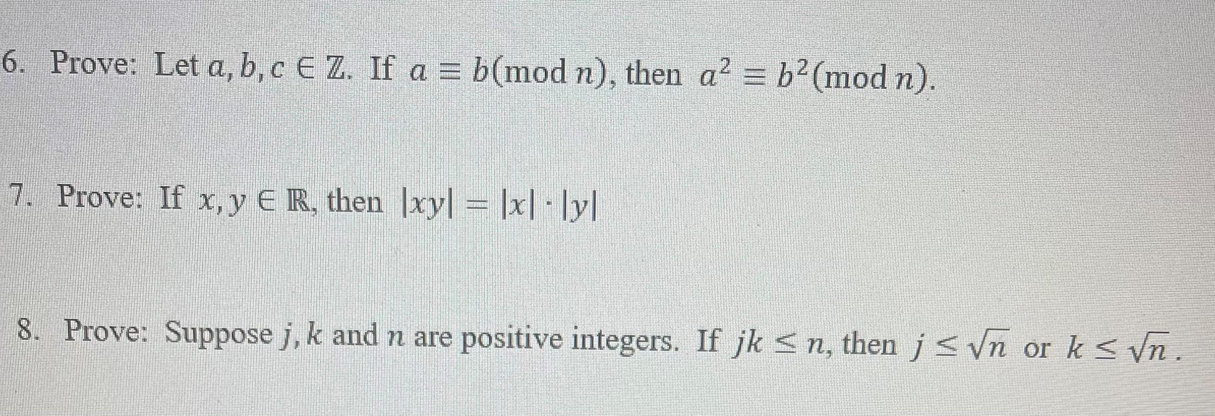 Solved Discrete Math: Prove the following using either a | Chegg.com