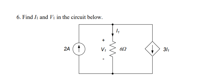 Solved Find I1 ﻿and V1 ﻿in the circuit below. | Chegg.com