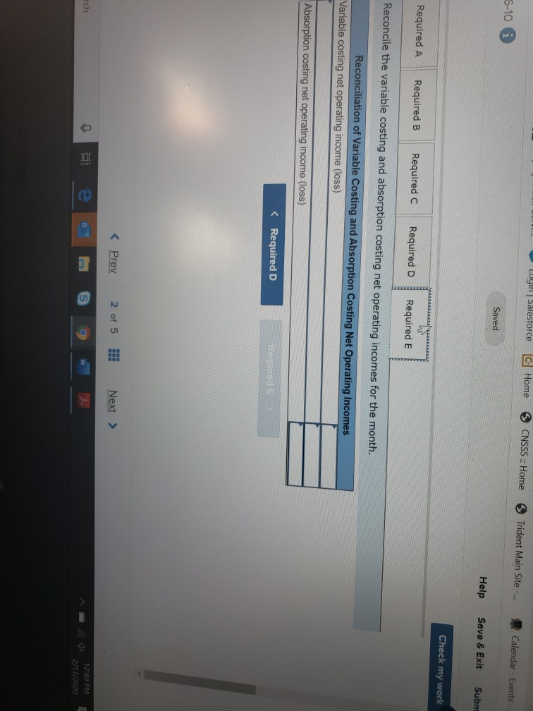 Solved rs 6-10 Saved Help Save & Exit Subm Check my work | Chegg.com