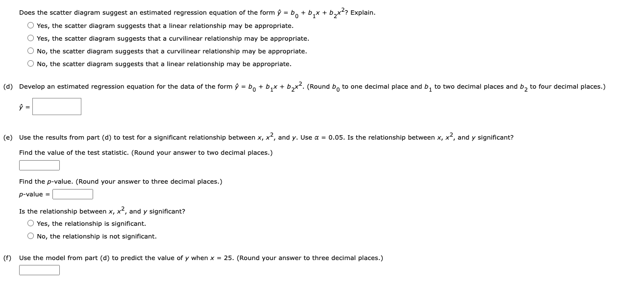 Solved Consider the following data for two variables, x and | Chegg.com