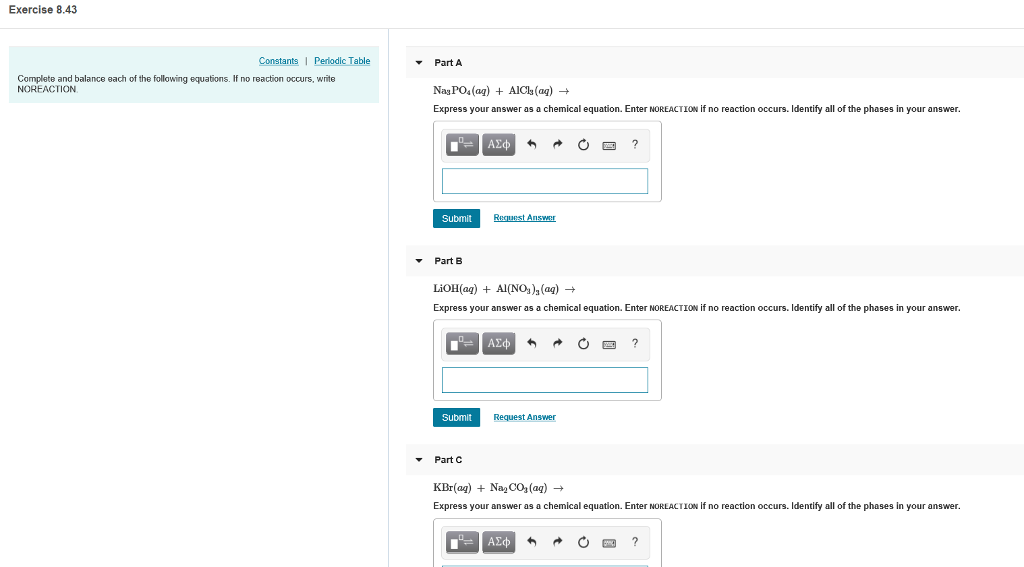 Solved Exercise 8.43 Constants| Perlodic Table PartA | Chegg.com