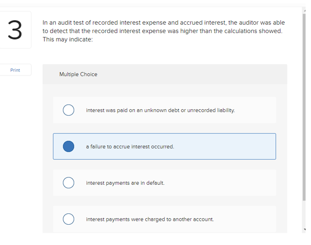 Solved 3 In an audit test of recorded interest expense and | Chegg.com