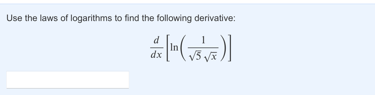 Solved Use the laws of logarithms to find the following | Chegg.com