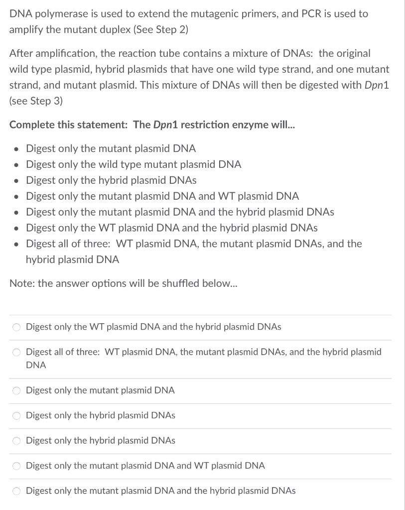 Solved DNA polymerase is used to extend the mutagenic | Chegg.com
