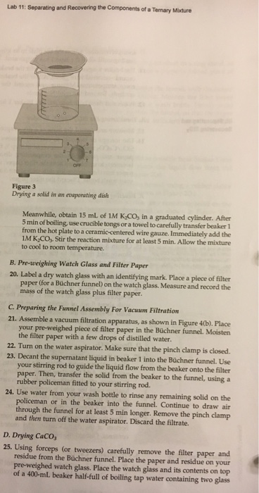 Solved Lab 11: Separating and Recovering the Components of a | Chegg.com