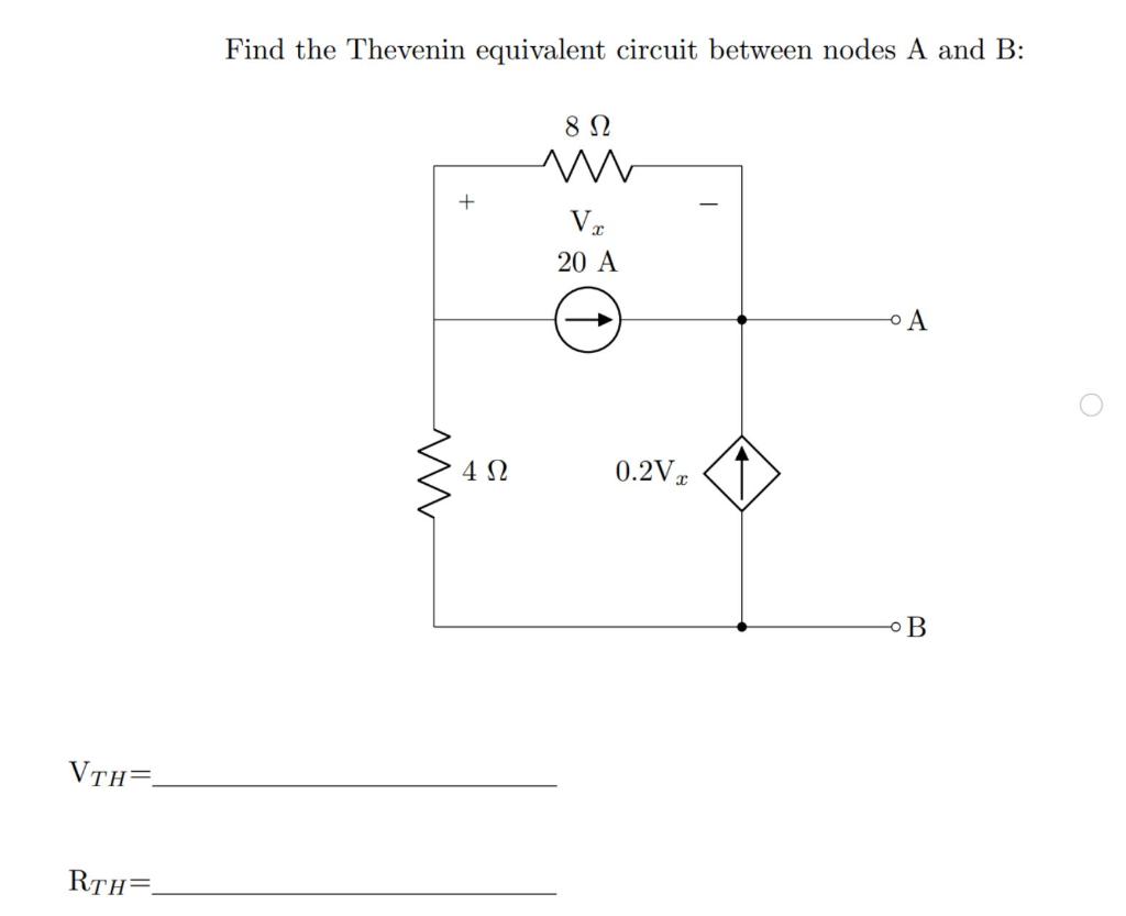 Solved Find the Thevenin equivalent circuit between nodes A | Chegg.com