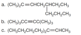 Solved a. (CH3)2C=CHCH2CHCH2CH3 CH2CH.CH b. | Chegg.com