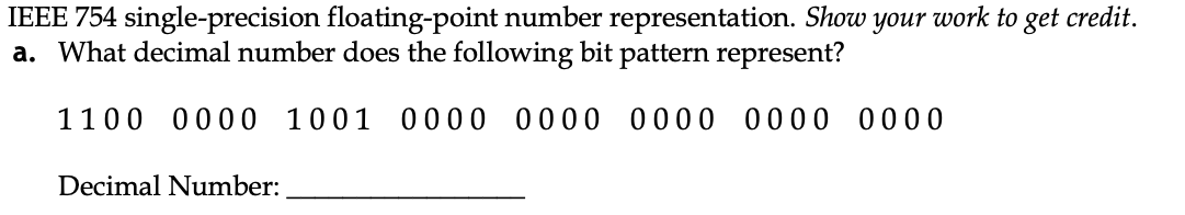 Solved IEEE 754 single-precision floating-point number | Chegg.com