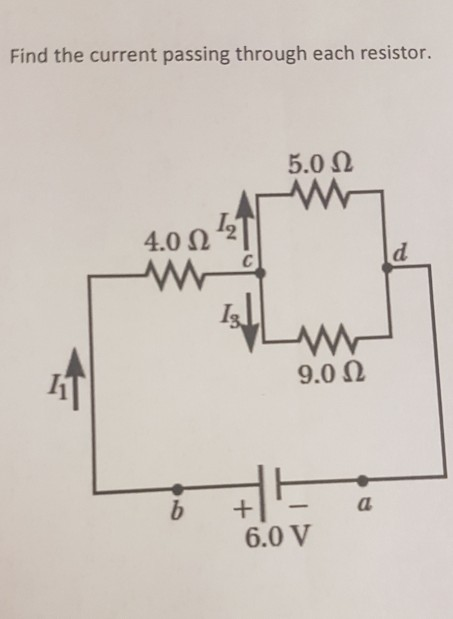 Solved Find the current passing through each resistor. 5.0 Ω | Chegg.com