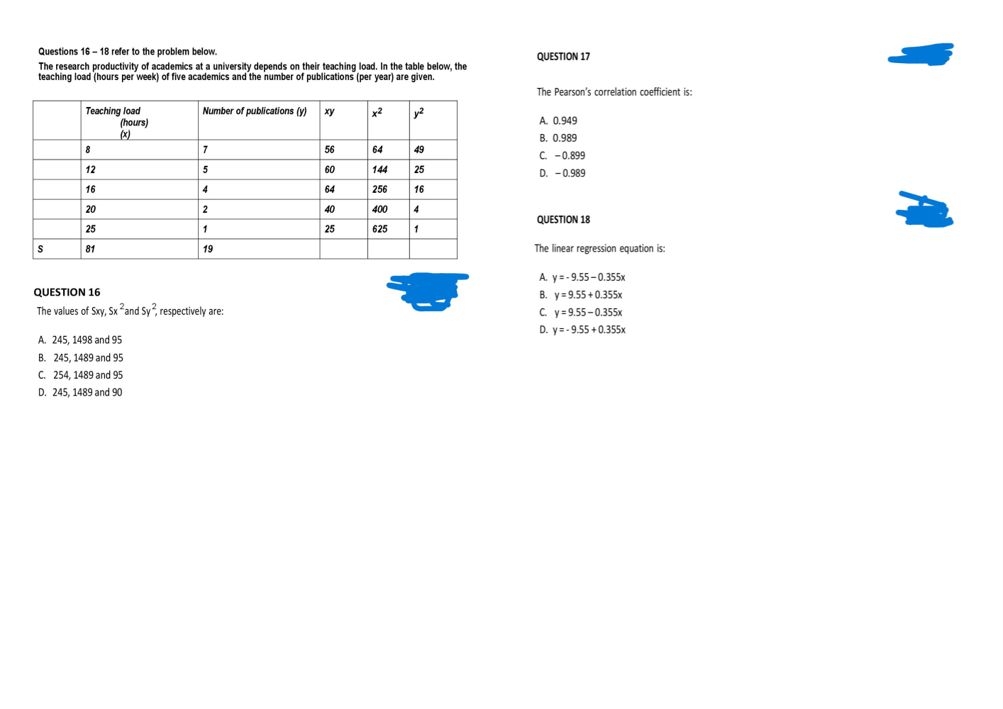 Solved Questions 16-18 ﻿refer to the problem below.The | Chegg.com