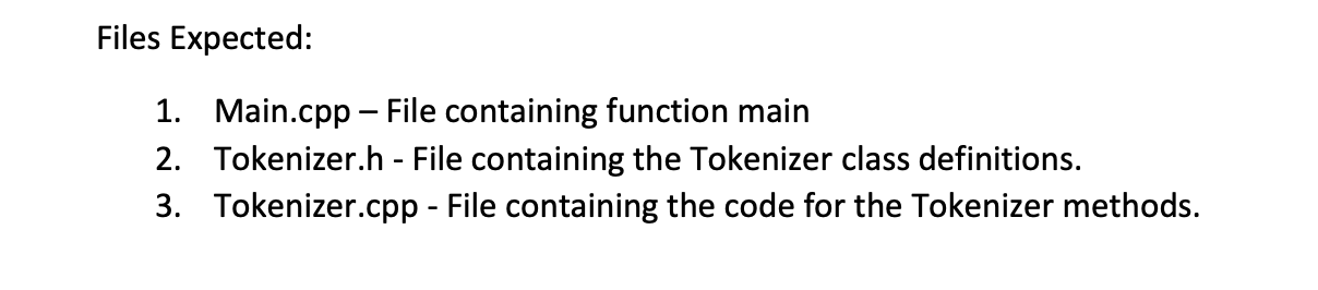 Solved Semester Project Part 0: A Tokenizer class Data | Chegg.com
