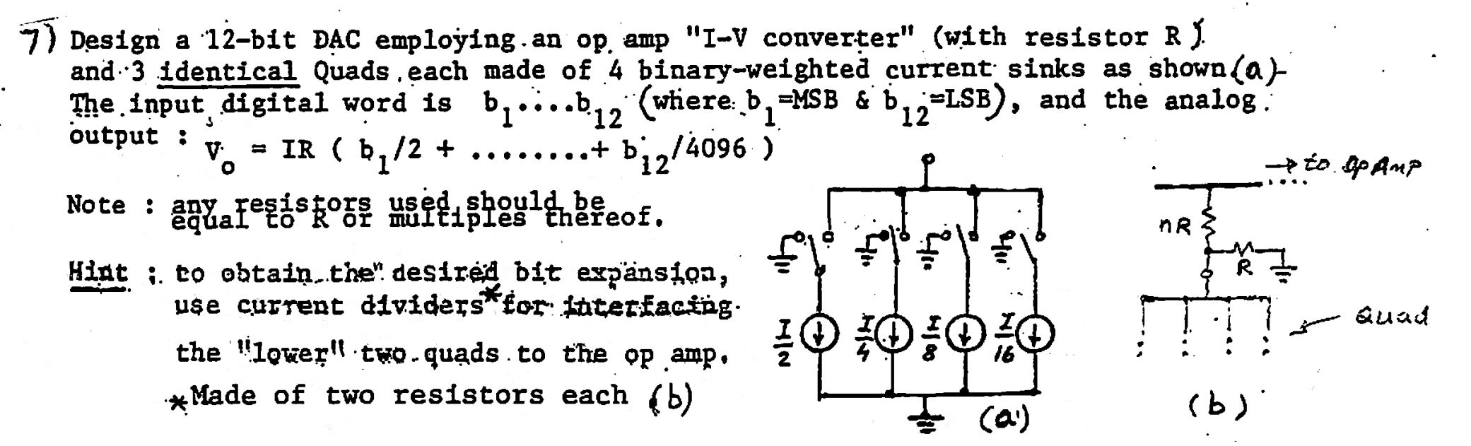 Solved Design a 12-bit DAC employing an op-amp I-V converter | Chegg.com