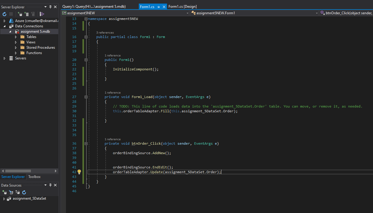 Solved Task is to take inputs on the New Order groupBox and | Chegg.com
