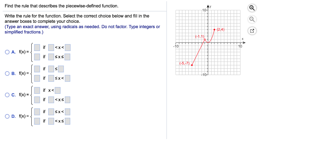 Solved Find the rule that describes the piecewise-defined | Chegg.com