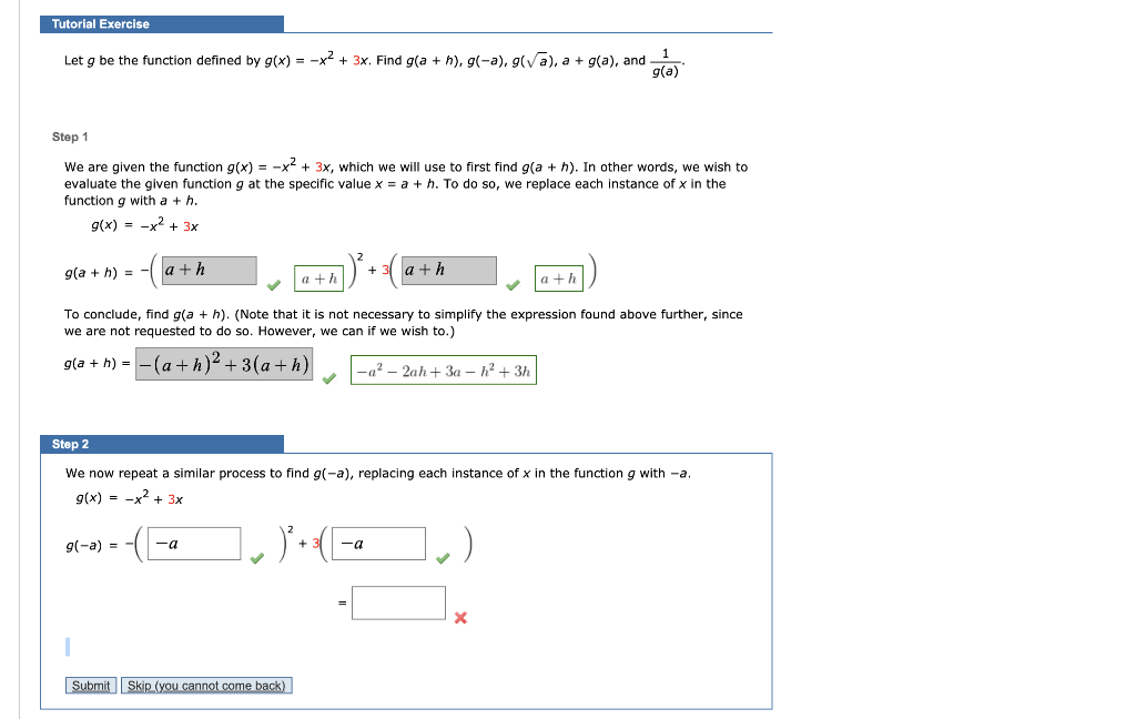 Solved Let g be the function defined by g(x) = −x2 + 3x. | Chegg.com