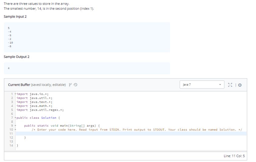 Solved Get the smallest value and the location of the | Chegg.com