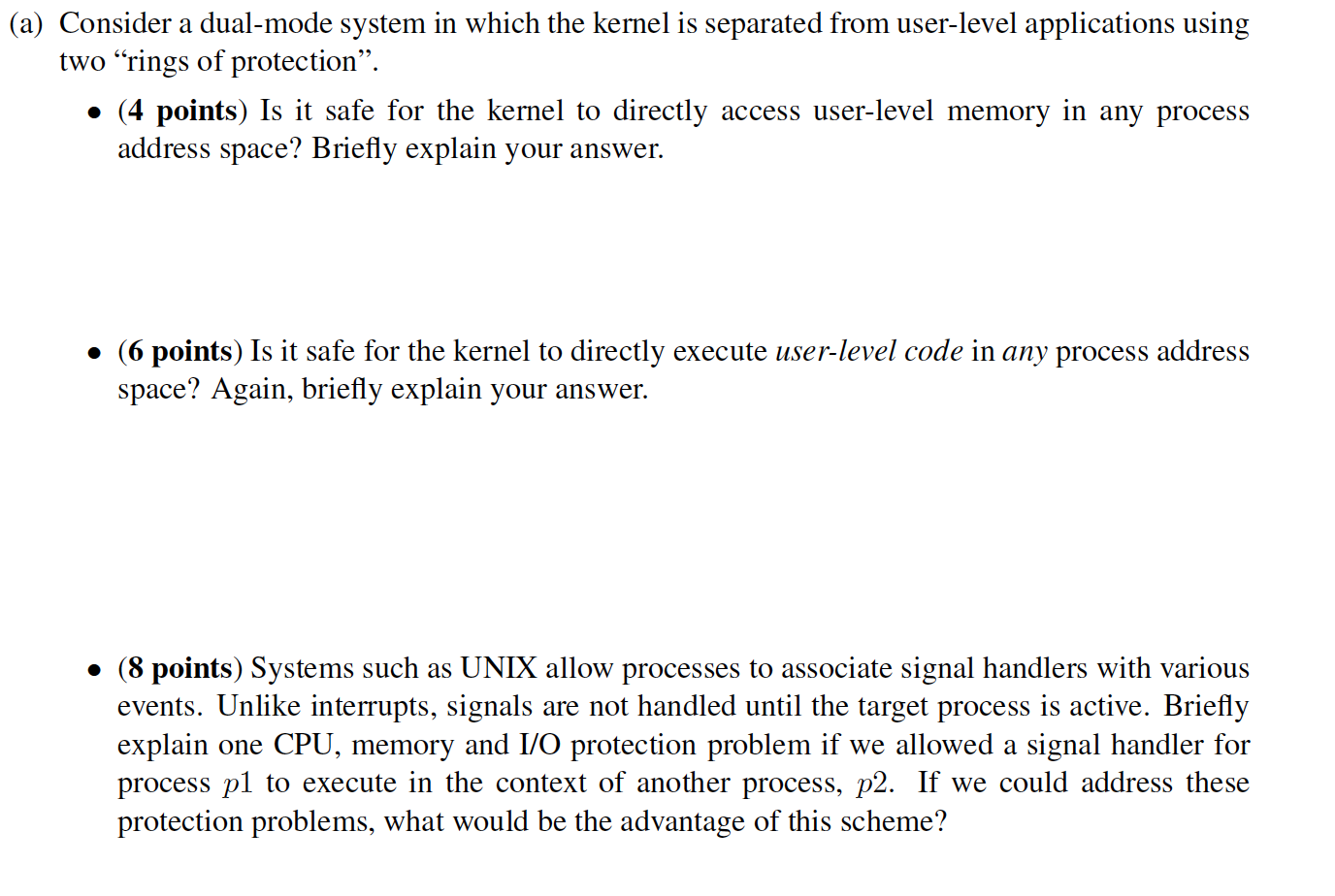 Solved (a) Consider a dual-mode system in which the kernel | Chegg.com