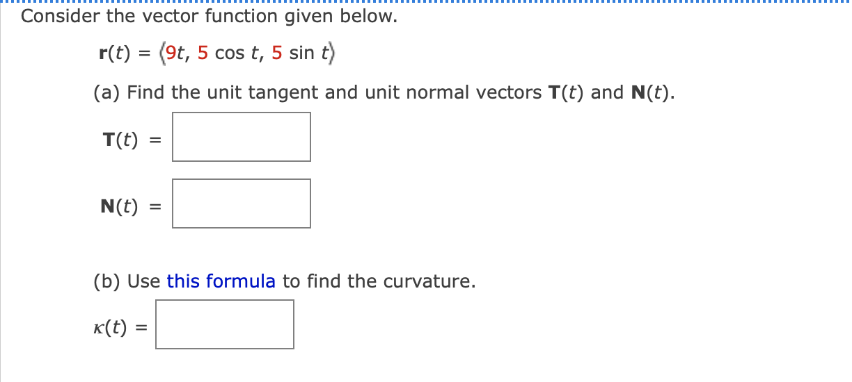 Solved onsider the vector function given below. | Chegg.com