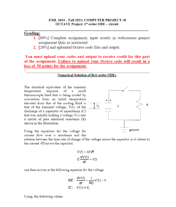 Solved Grading: 1. [80%] Complete assignment, input results | Chegg.com