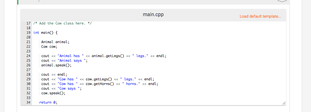Solved Included in the program below is the class Animal. | Chegg.com