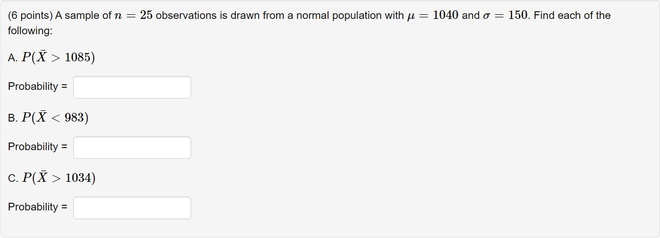 Solved (6 points) A sample of n=25 observations is drawn | Chegg.com