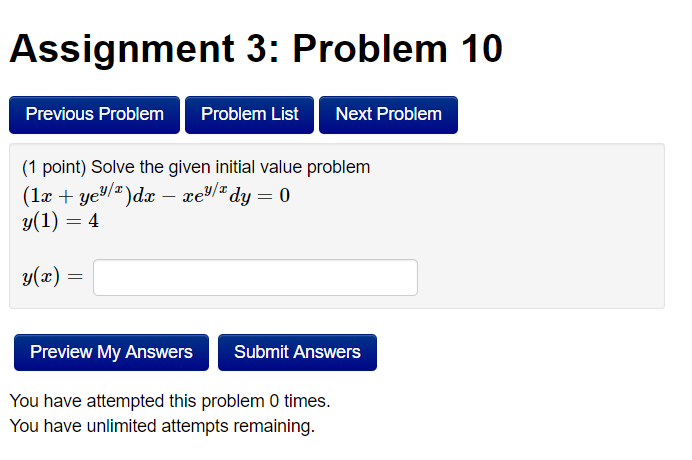 Solved Assignment 3: Problem 10 Previous Problem Problem | Chegg.com
