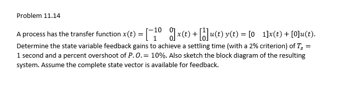 Solved use matlab to determine the state variable feedback | Chegg.com