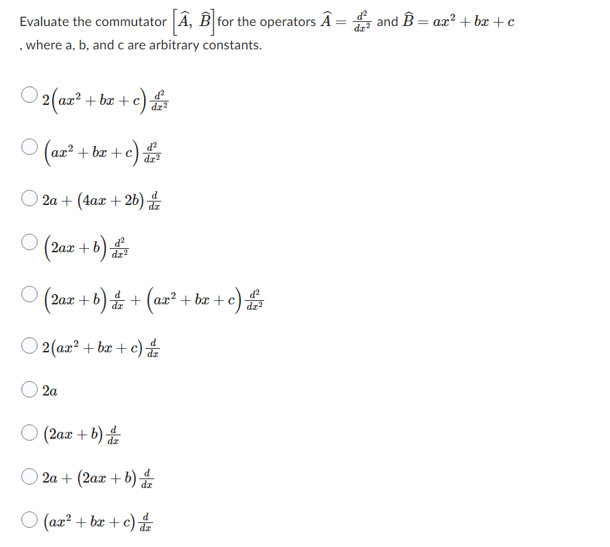Solved Evaluate the commutator [A,B] for the operators | Chegg.com