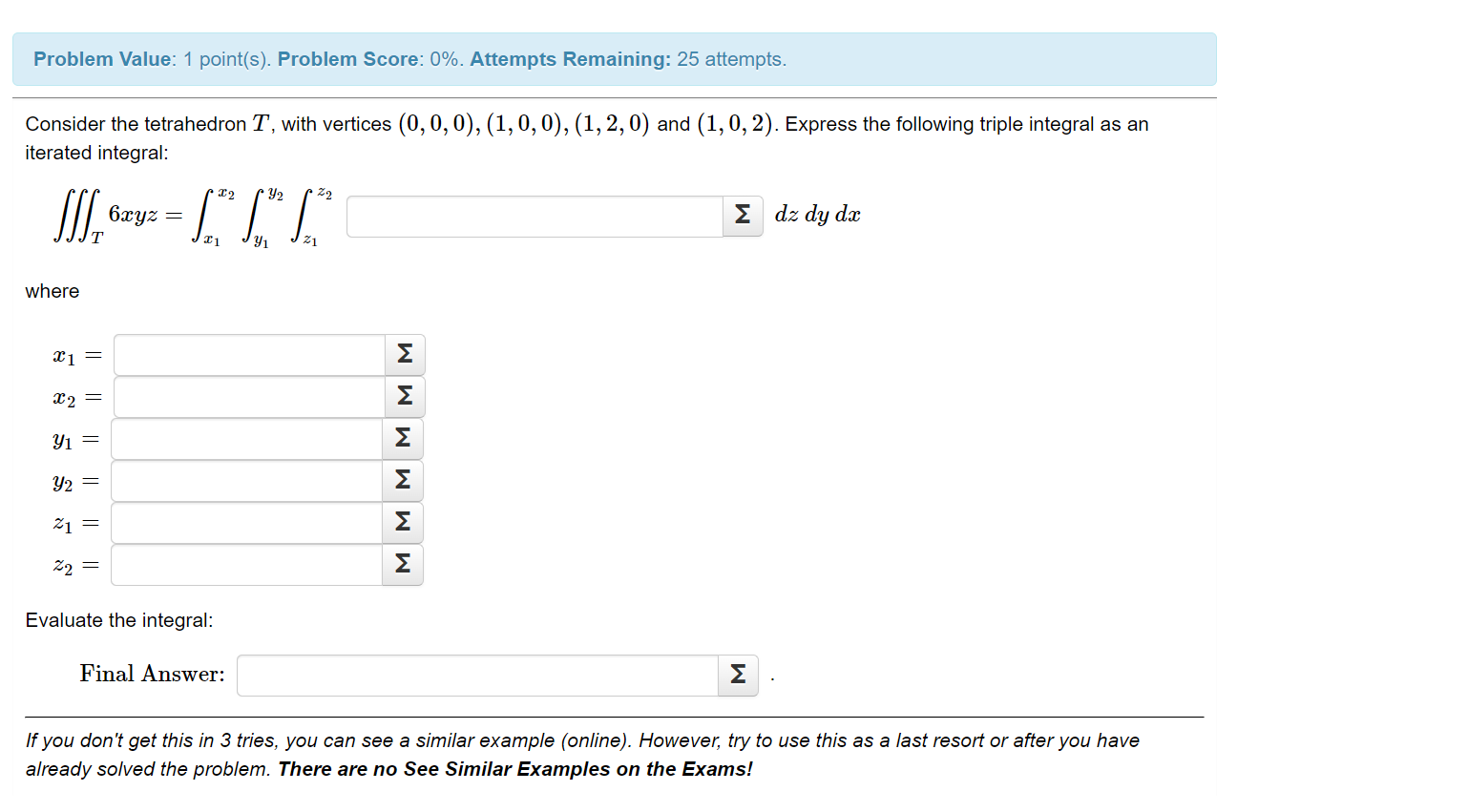 Solved Consider the tetrahedron T, with vertices | Chegg.com