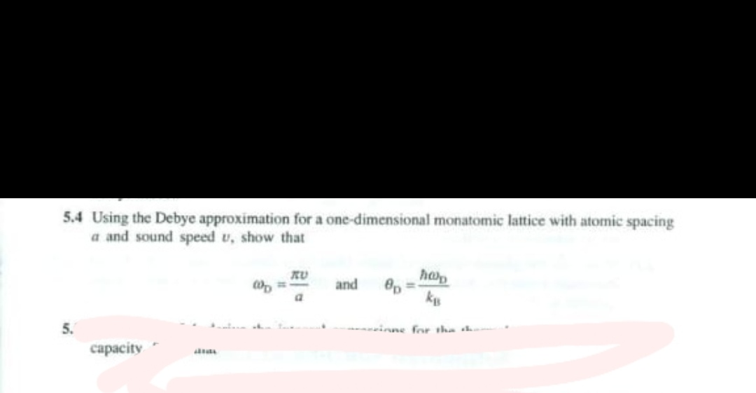 Solved 5.4 Using the Debye approximation for a | Chegg.com