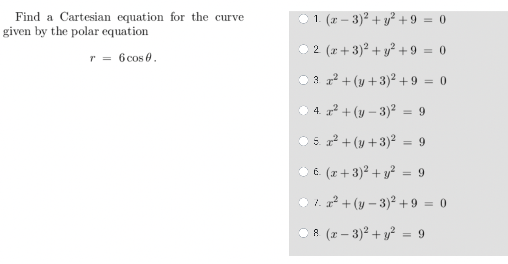Solved Find a Cartesian equation for the curve given by the | Chegg.com