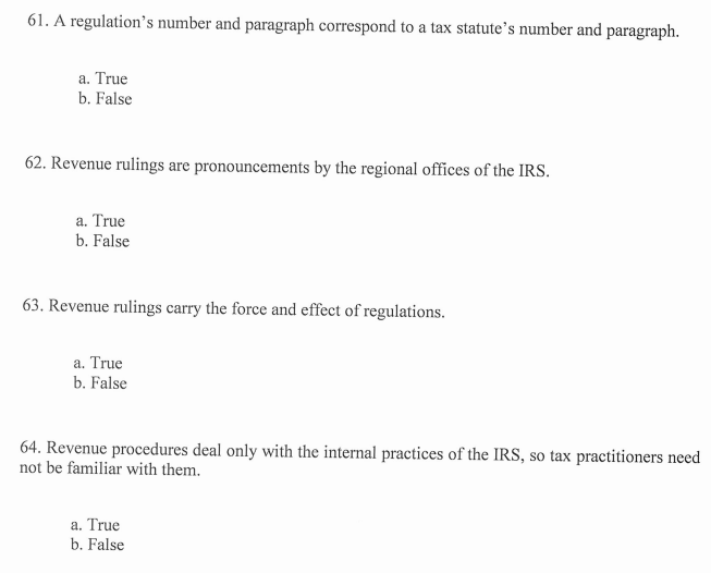 Solved 61. A regulation's number and paragraph correspond to | Chegg.com