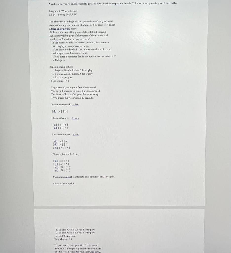 Solved Write c++ program of Wordle Reload by creating a | Chegg.com