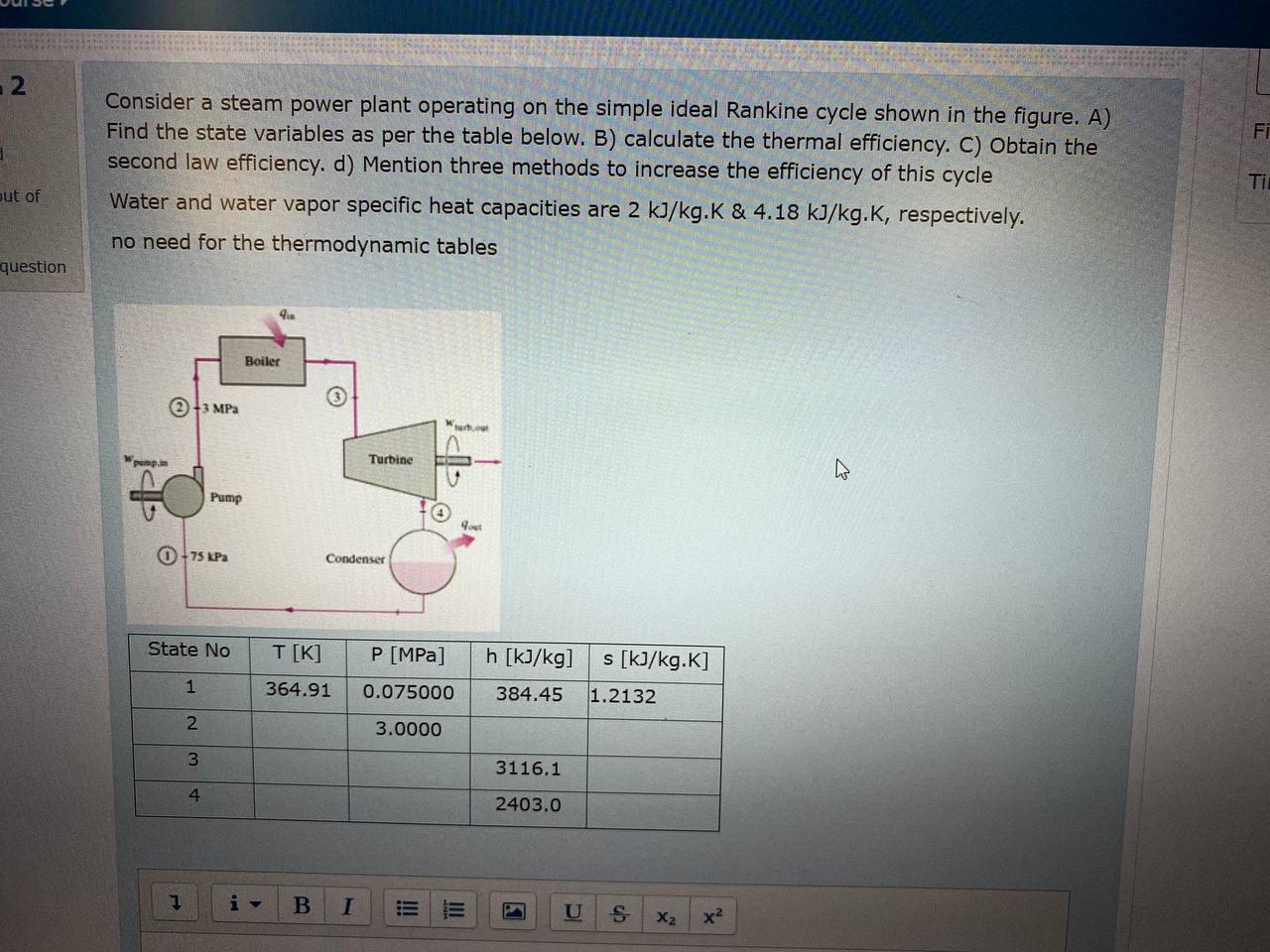 Solved 2 Fi Consider a steam power plant operating on the | Chegg.com